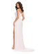 Hera - Plunge Beaded Strapless Evening Gown With Split