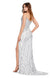 Hera - Plunge Beaded Strapless Evening Gown With Split