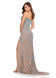 Hera - Plunge Beaded Strapless Evening Gown With Split