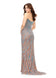 Hera - Plunge Beaded Strapless Evening Gown With Split