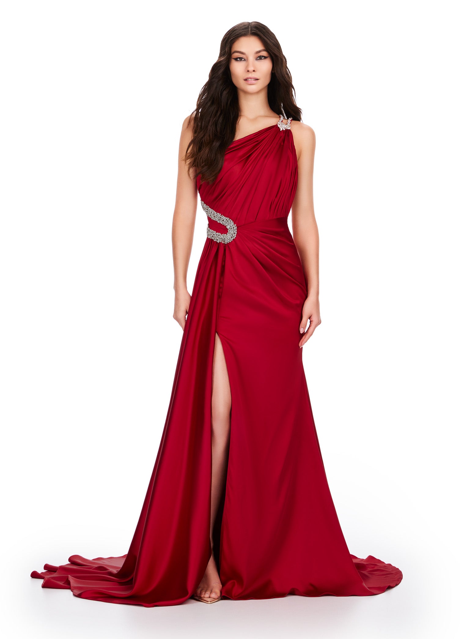 Coco - Draped Evening Gown - Embellished Cut Out Formal Dress
